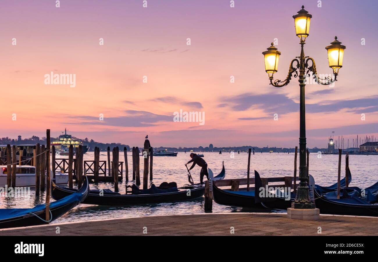 Dawn on Venetian Waterfront Stock Photo - Alamy