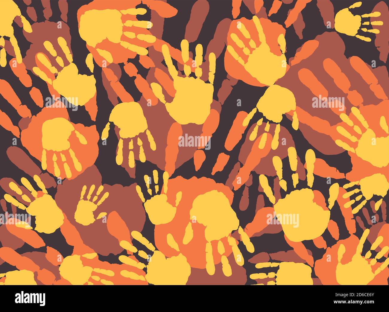 Camouflage pattern of colorful hand prints Stock Photo - Alamy