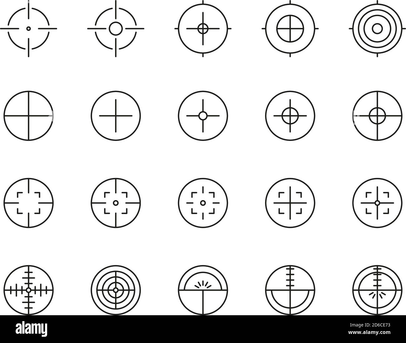 Crosshair icons set simple hi-res stock photography and images - Alamy