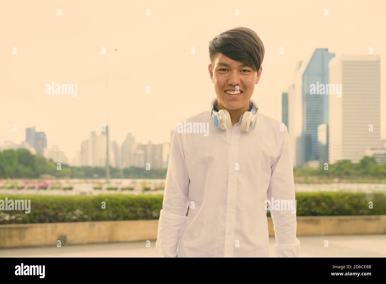 Happy peaceful asian teen boy hi-res stock photography and images - Alamy