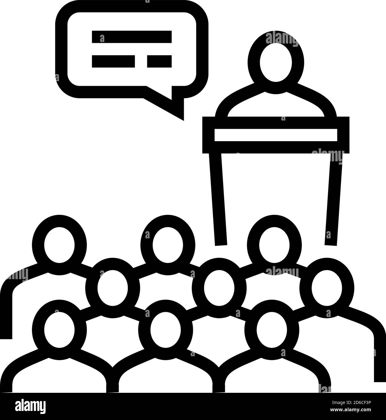 business conference line icon vector black illustration Stock Vector ...