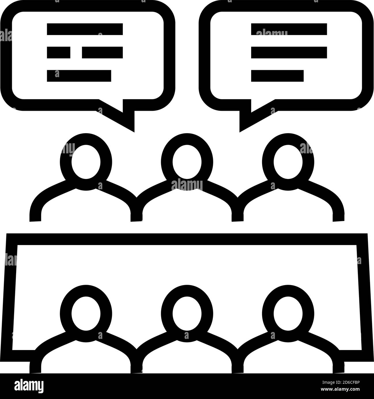 business meeting line icon vector black illustration Stock Vector Image ...