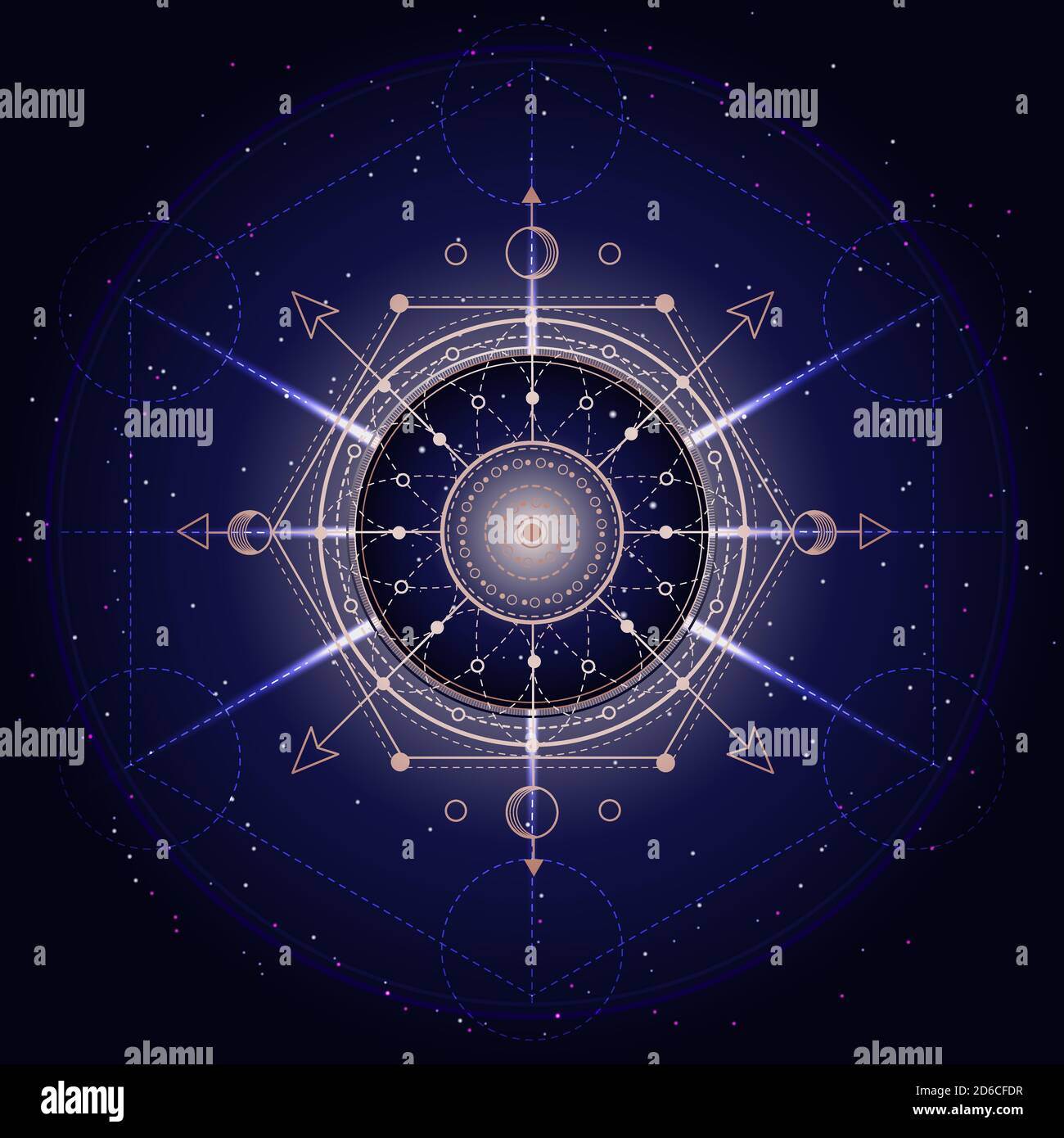 Vector illustration of Sacred or mystic symbol on abstract background ...