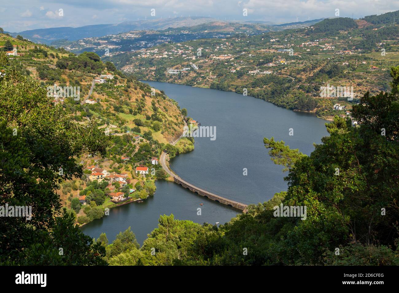 River Douro flowing in the north of Portugal. Douro Region Stock Photo ...