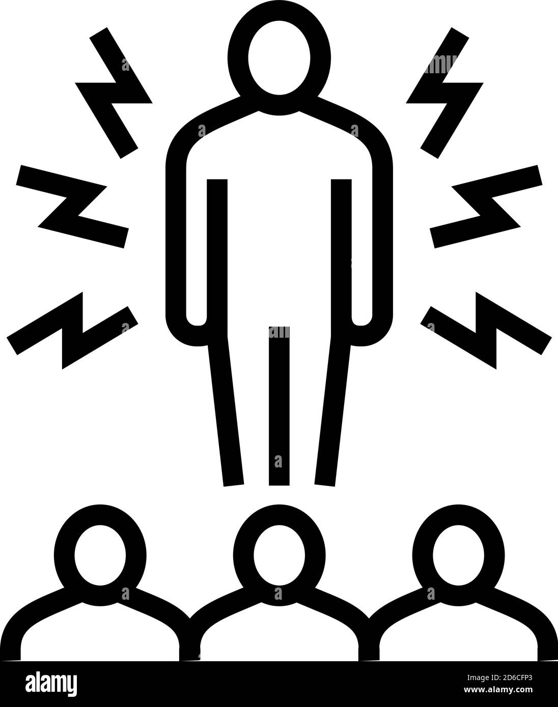 angry worker line icon vector black illustration Stock Vector Image ...