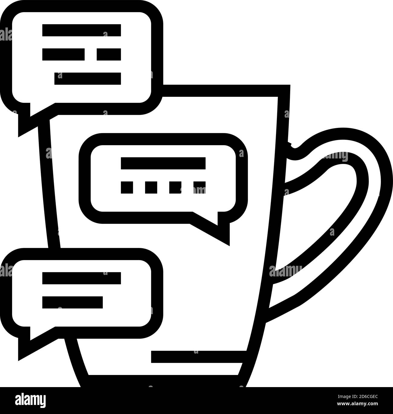 coffee break communication line icon vector illustration Stock Vector ...