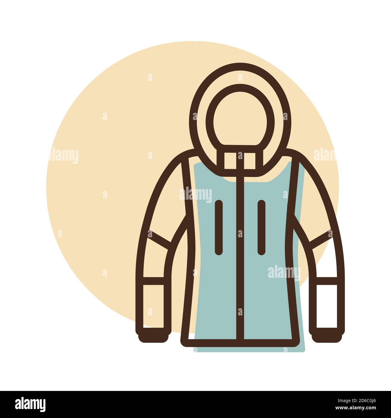 Winter Jacket vector icon. Winter sign. Graph symbol for travel and ...