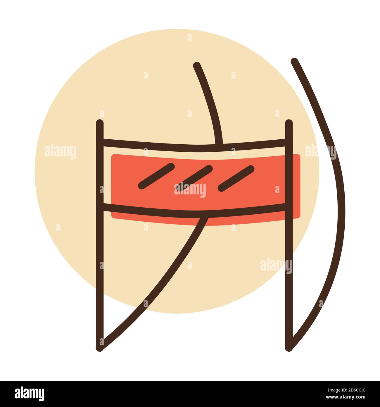 Finish line of ski slope vector icon. Winter sign. Graph symbol for ...