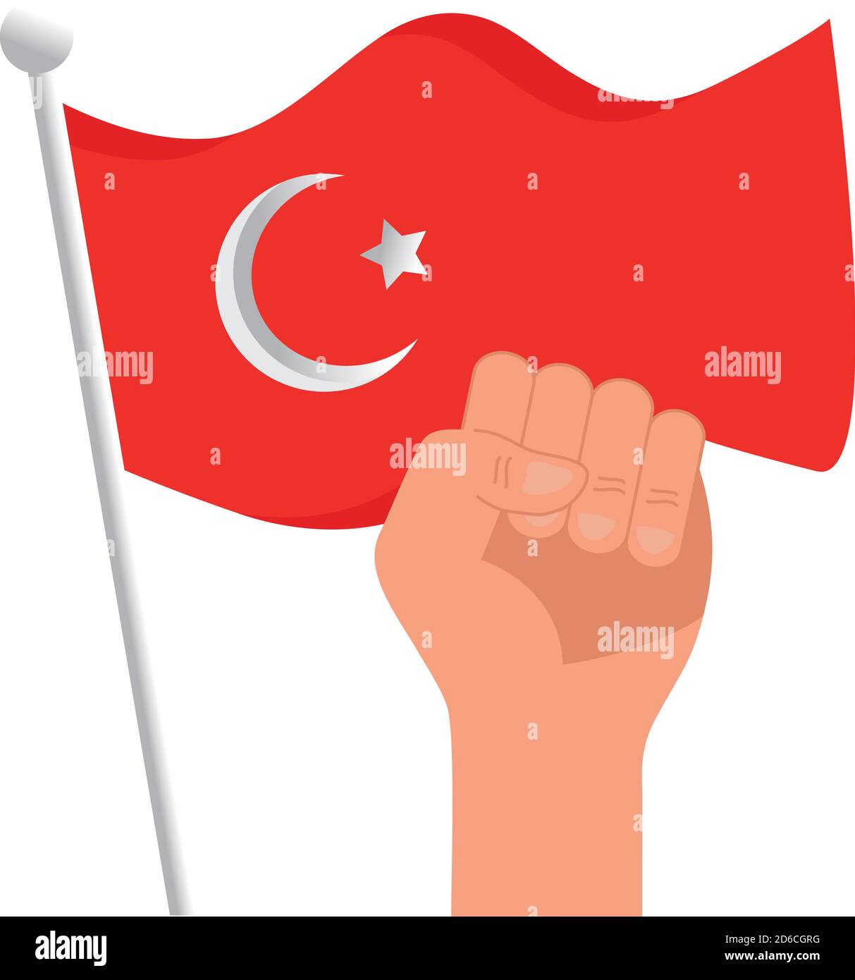 Turkish flag and fist hand vector design Stock Vector Image & Art - Alamy