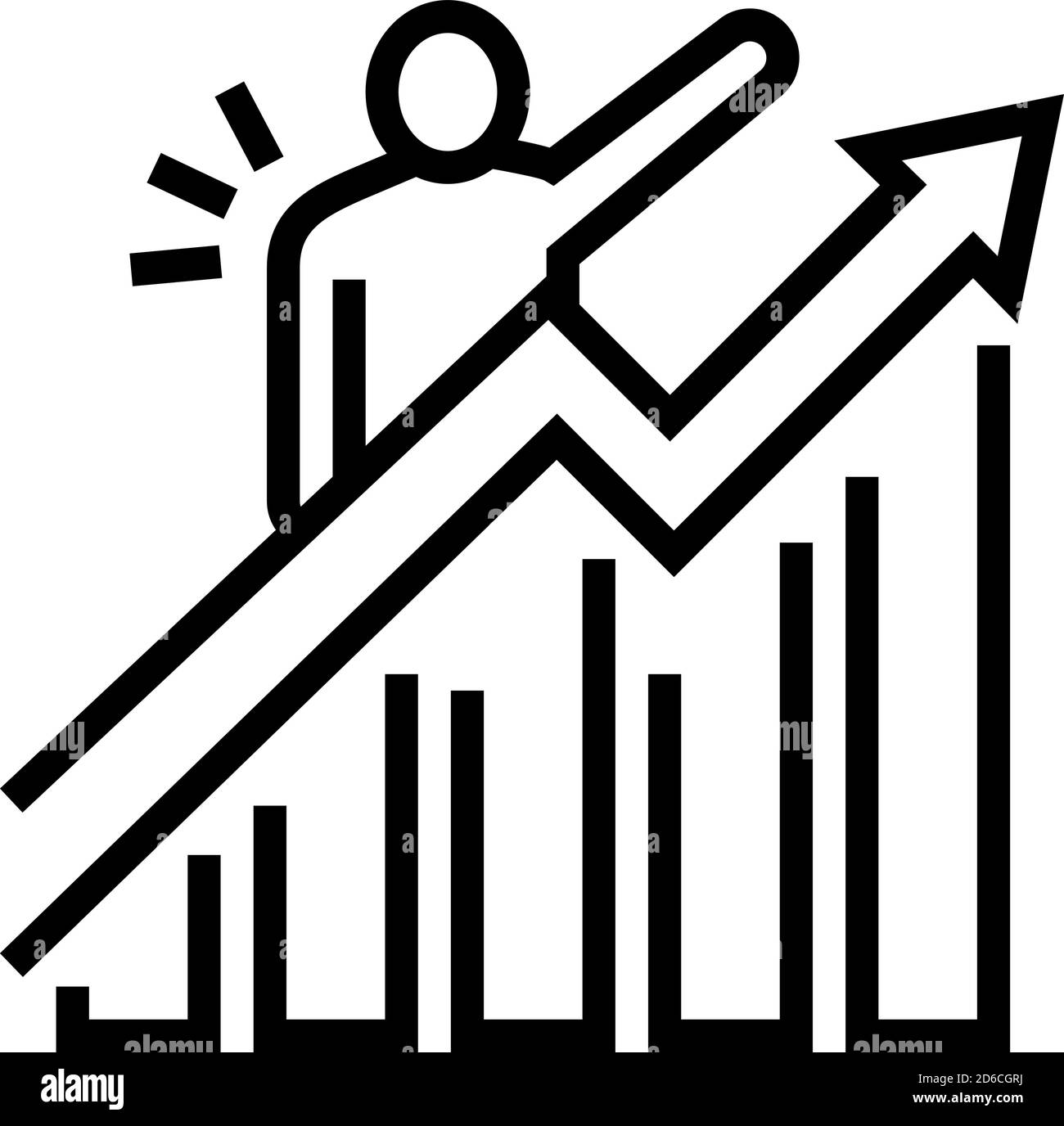 career growth line icon vector black illustration Stock Vector Image ...