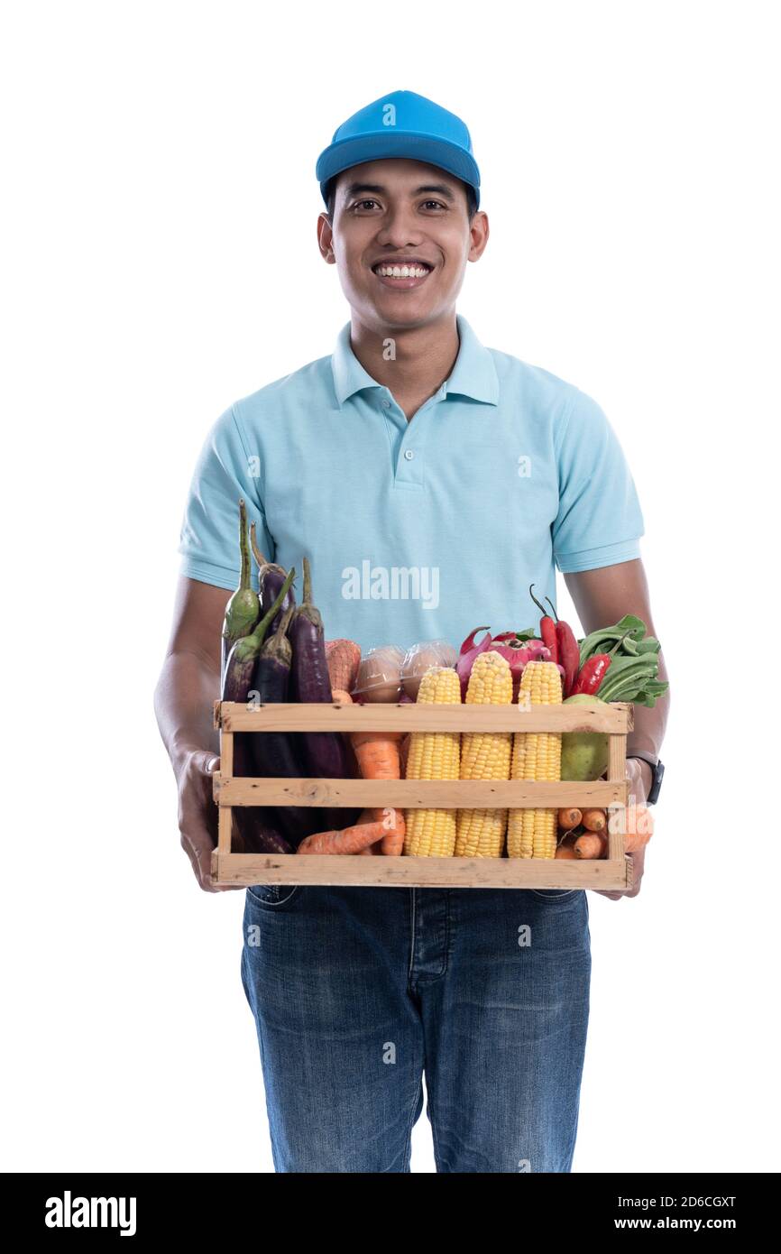 online grocery store. online driver courier carrying groceries ...