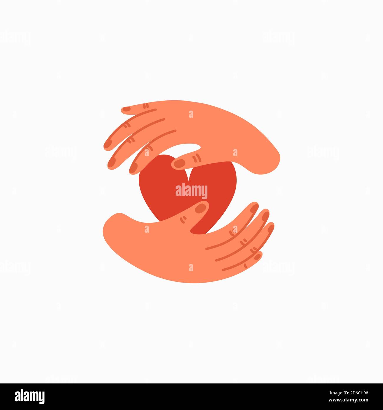 Charity icon. Empathy and Compassion icon - hands holding a heart Stock ...