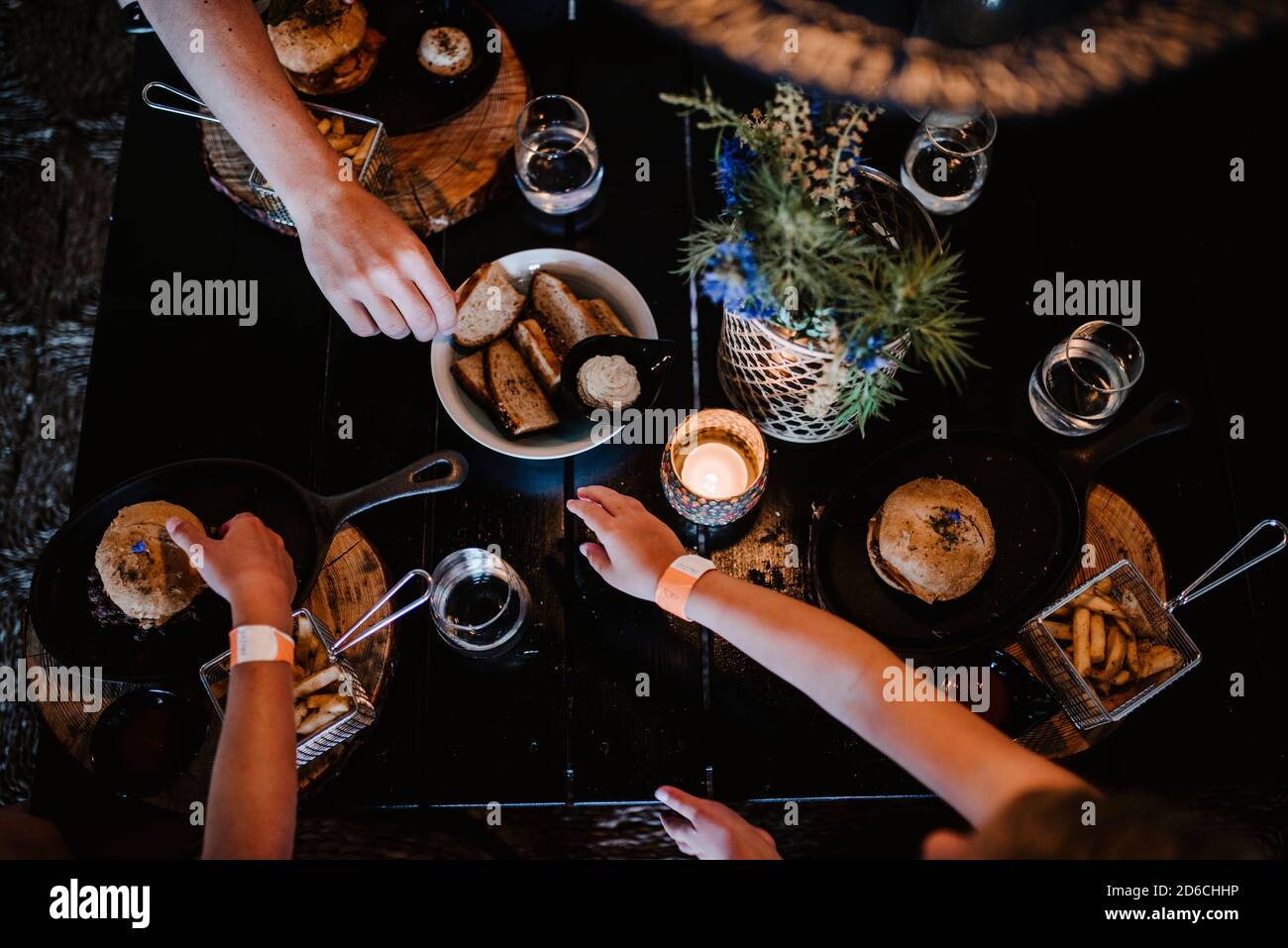 Hands reach food hi-res stock photography and images - Alamy