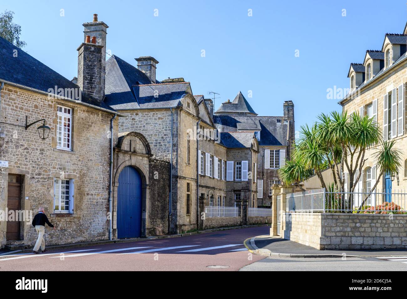 France, Manche, Cotentin, Valognes, private mansions Rue de Weleat ...