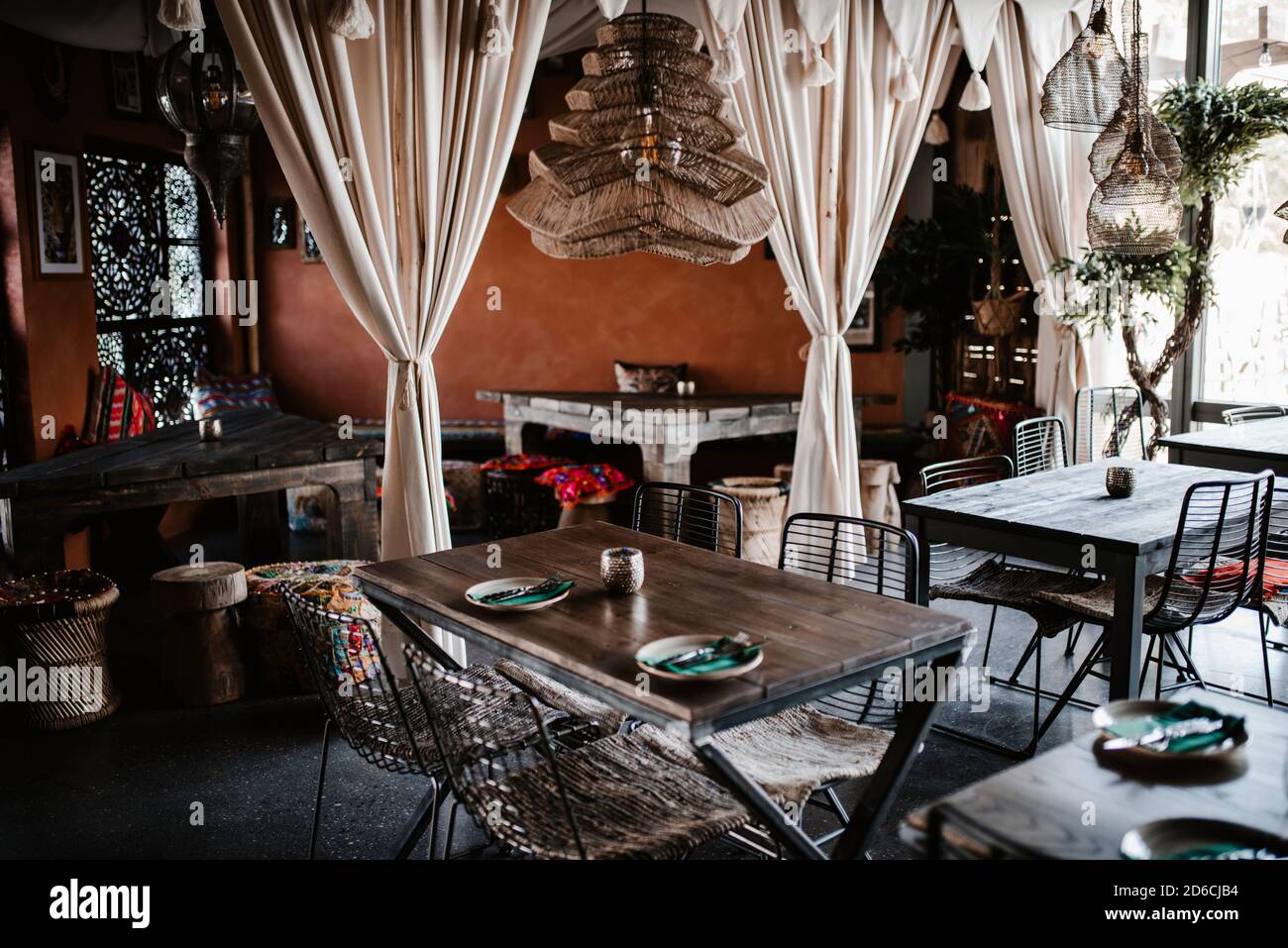 Interior of empty cafe Stock Photo - Alamy