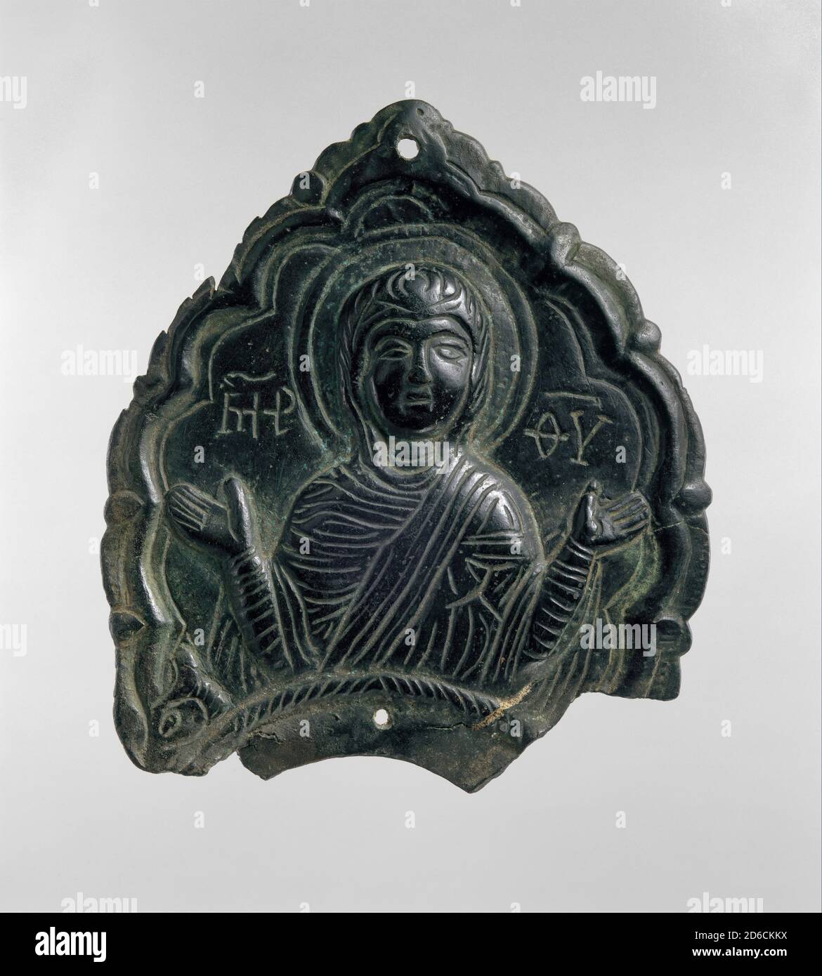 Censer Handle with Virgin Orant, Byzantine, 13th-14th century Stock ...