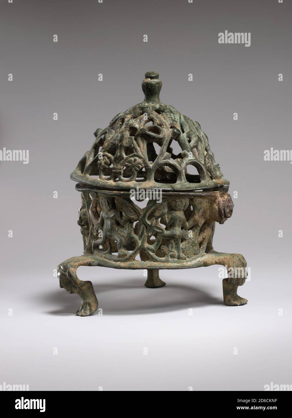 Censer Frame with Inhabited Vine Scroll, Byzantine, 6th century Stock ...