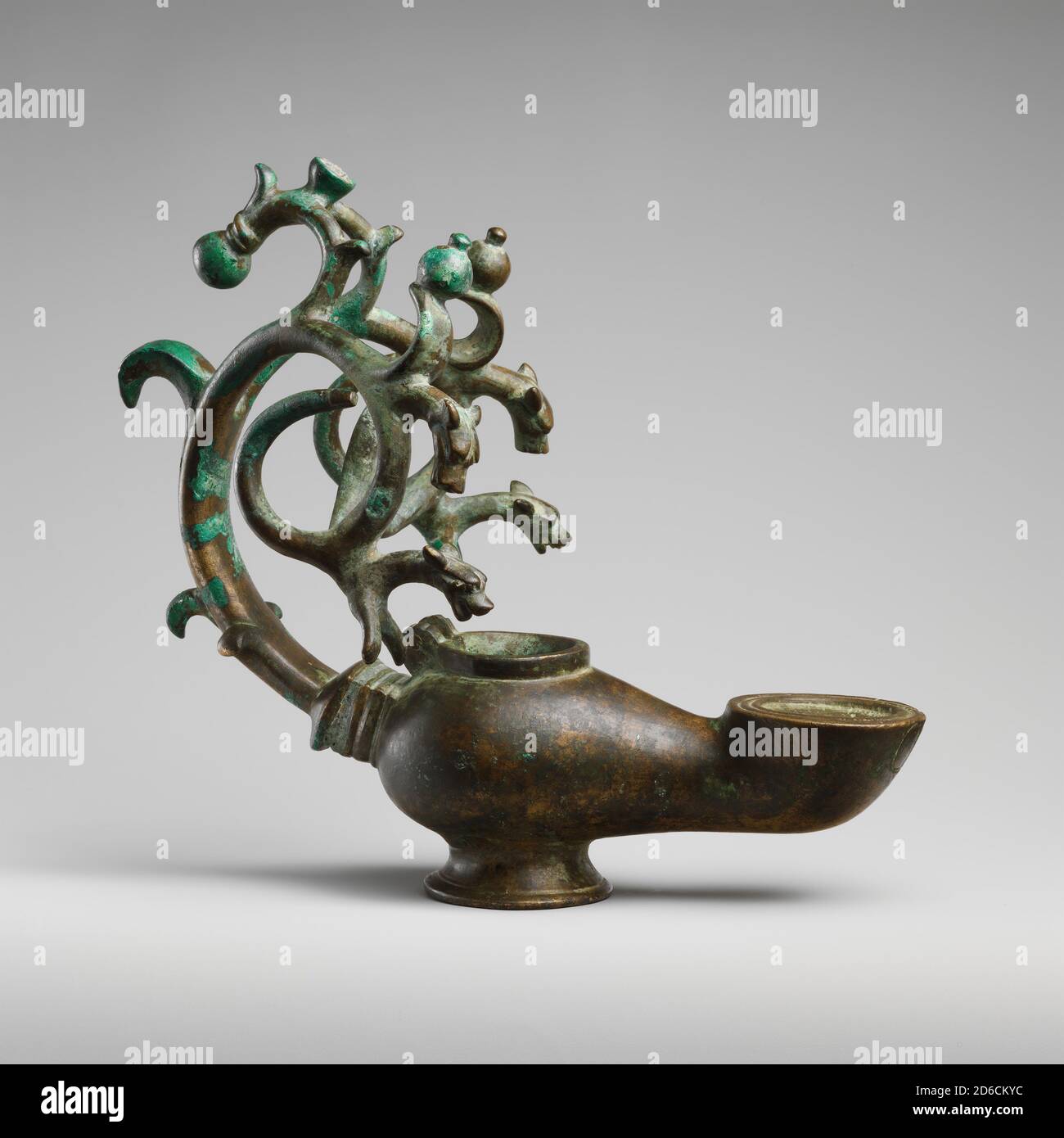 Standing Lamp with Running Dogs, Byzantine, 5th-6th century Stock Photo ...