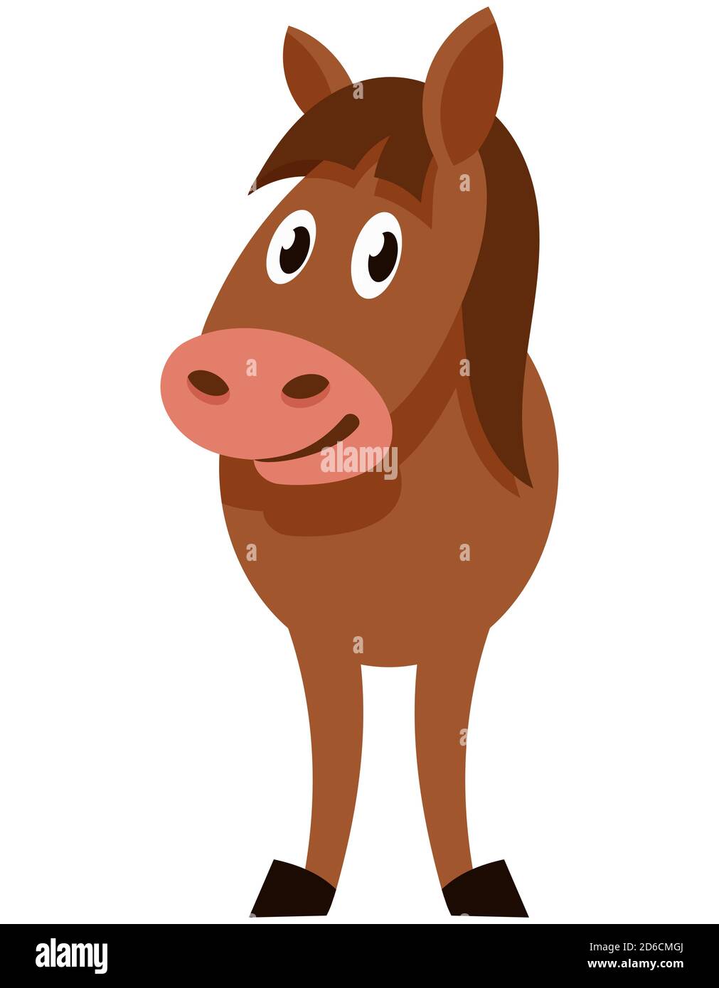 Standing funny foal. Farm animal in cartoon style Stock Vector Image ...