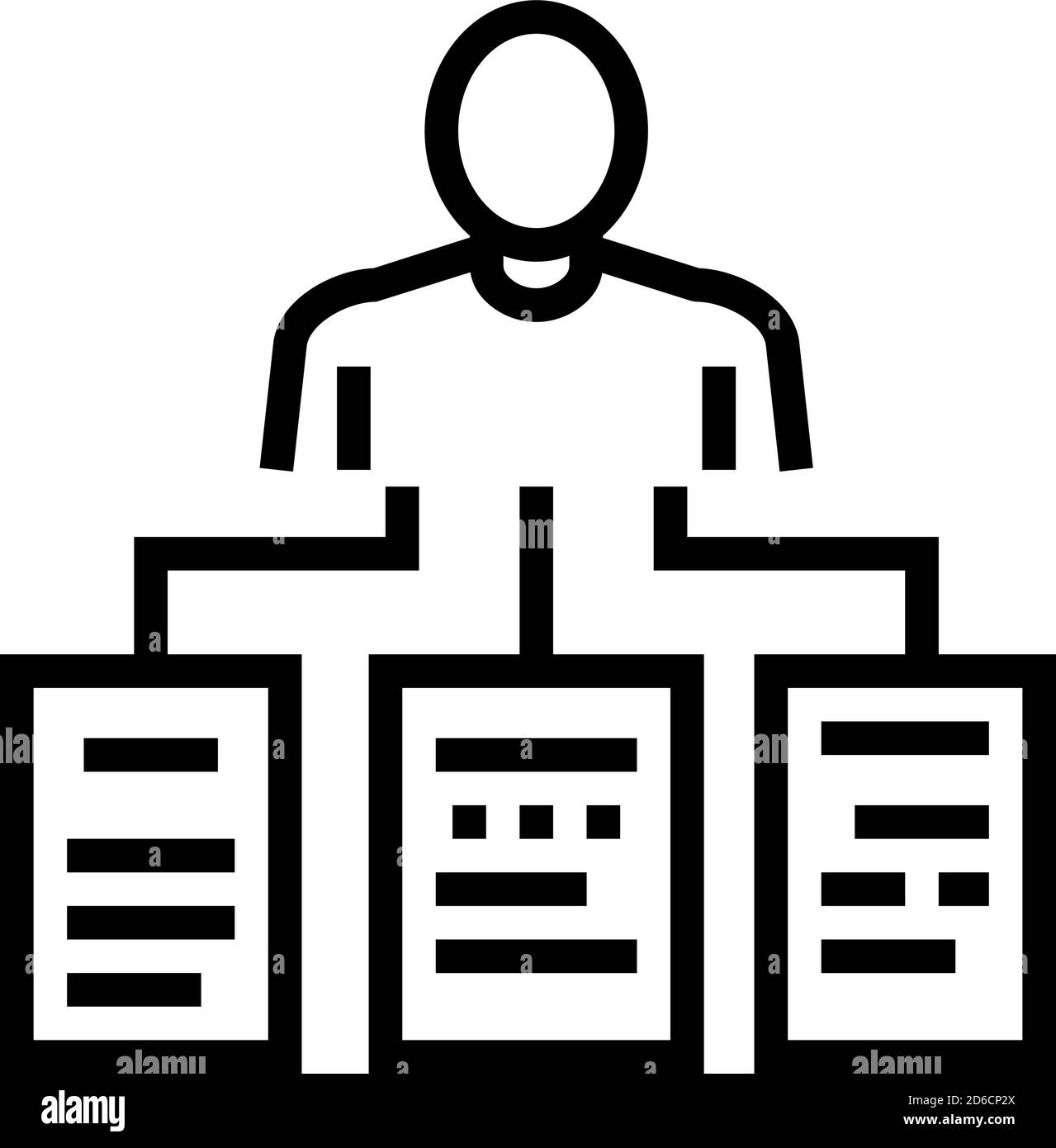 human with tasks plan line icon vector illustration Stock Vector Image ...