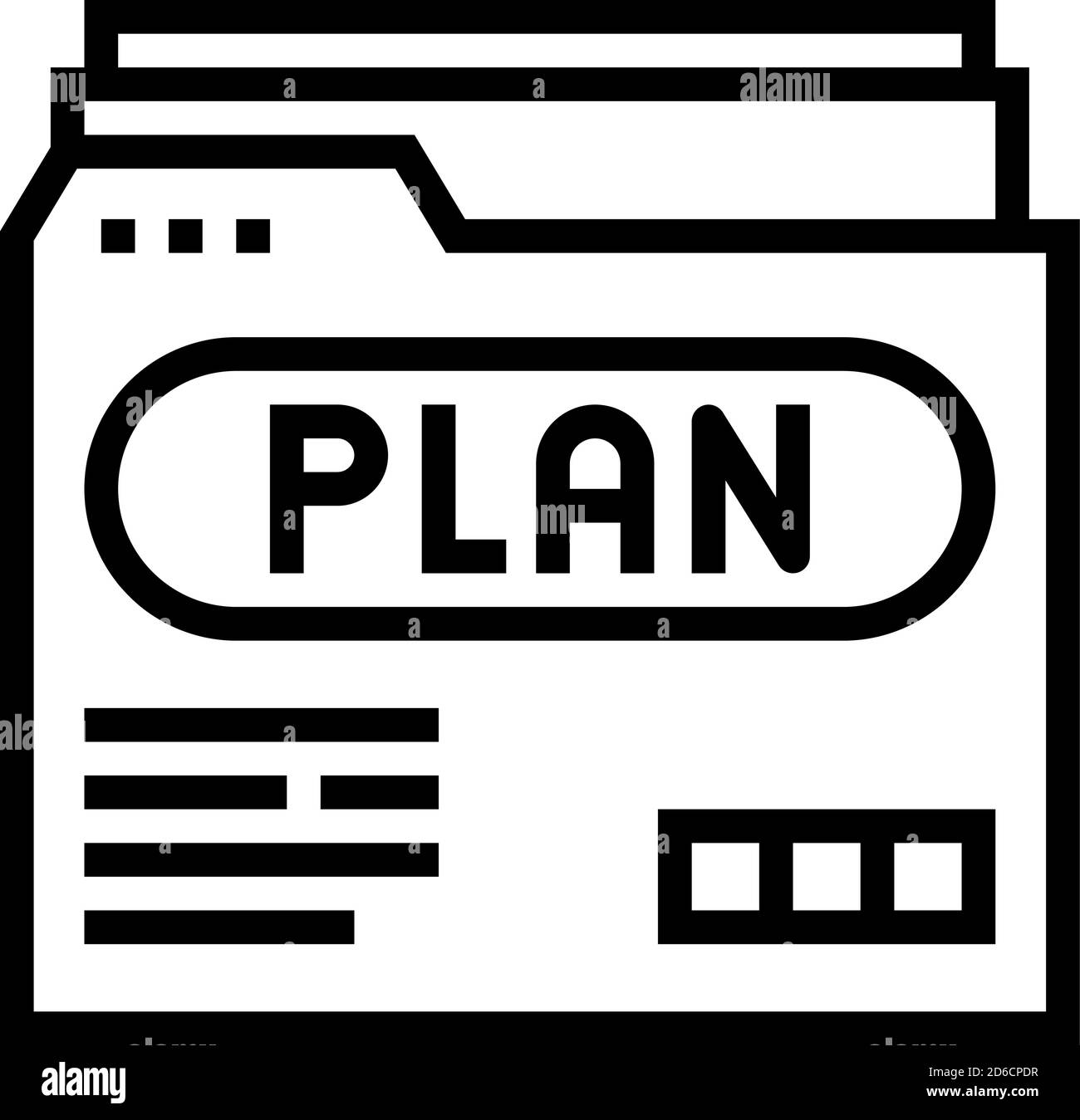 plan folder line icon vector black illustration Stock Vector Image ...