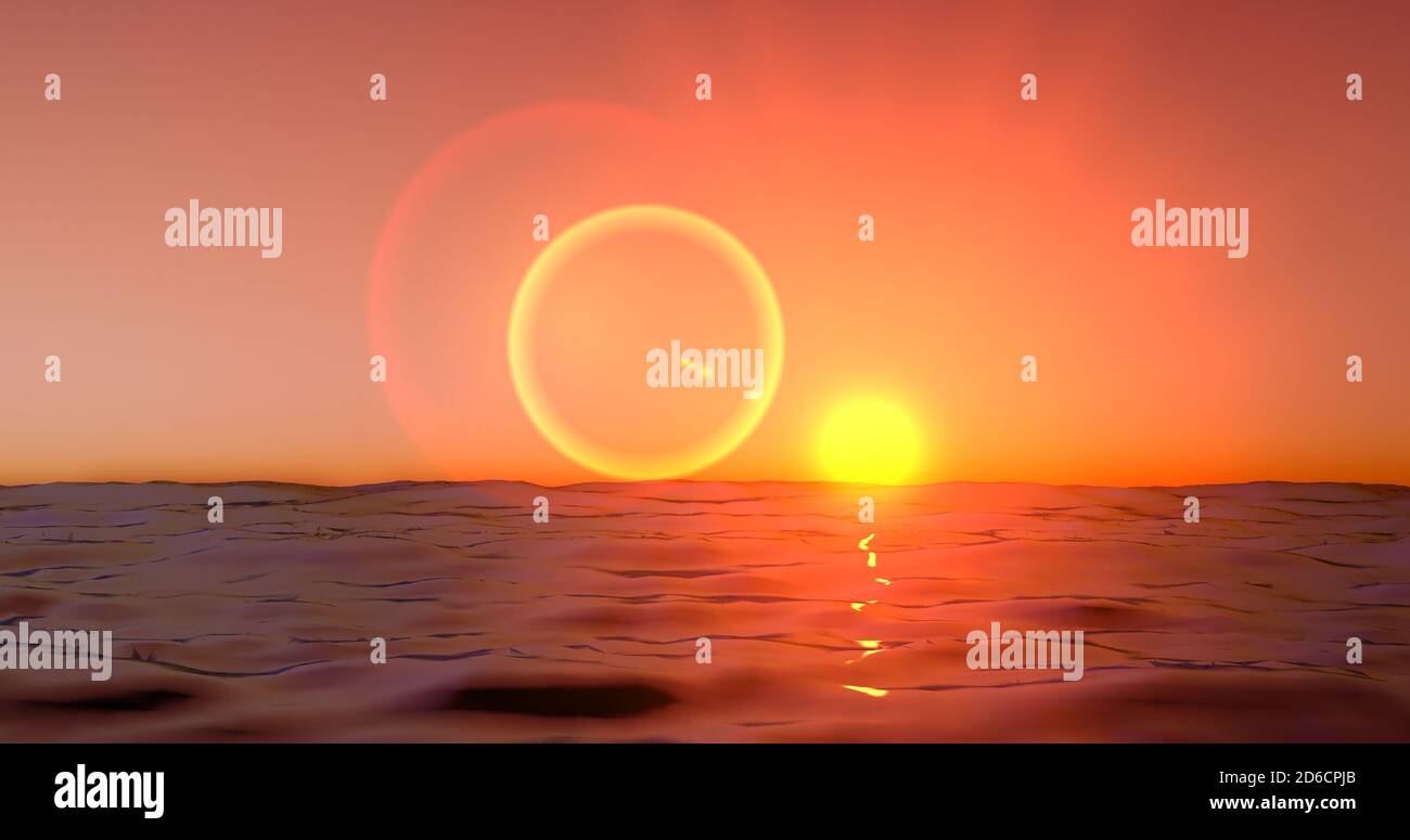 Ocean wave in evening. sunset over the sea with sun reflection. sun ...