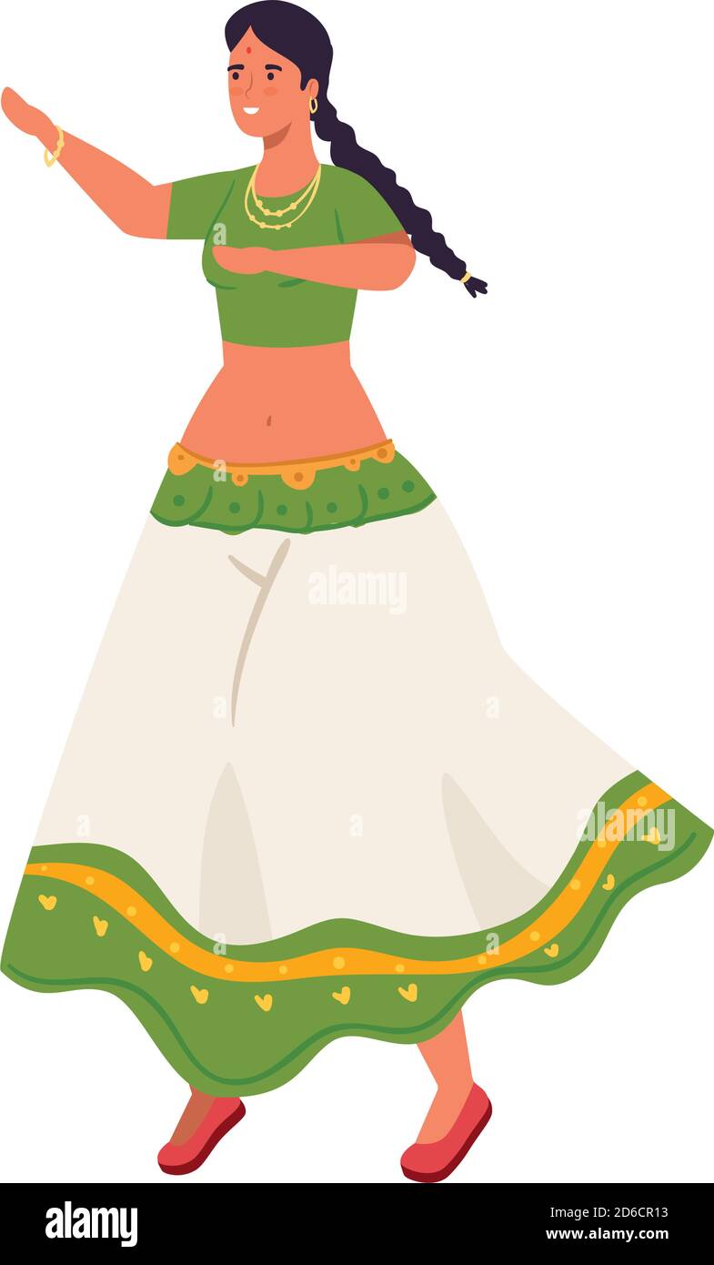 Indian woman dancing cartoon design Cut Out Stock Images & Pictures - Alamy