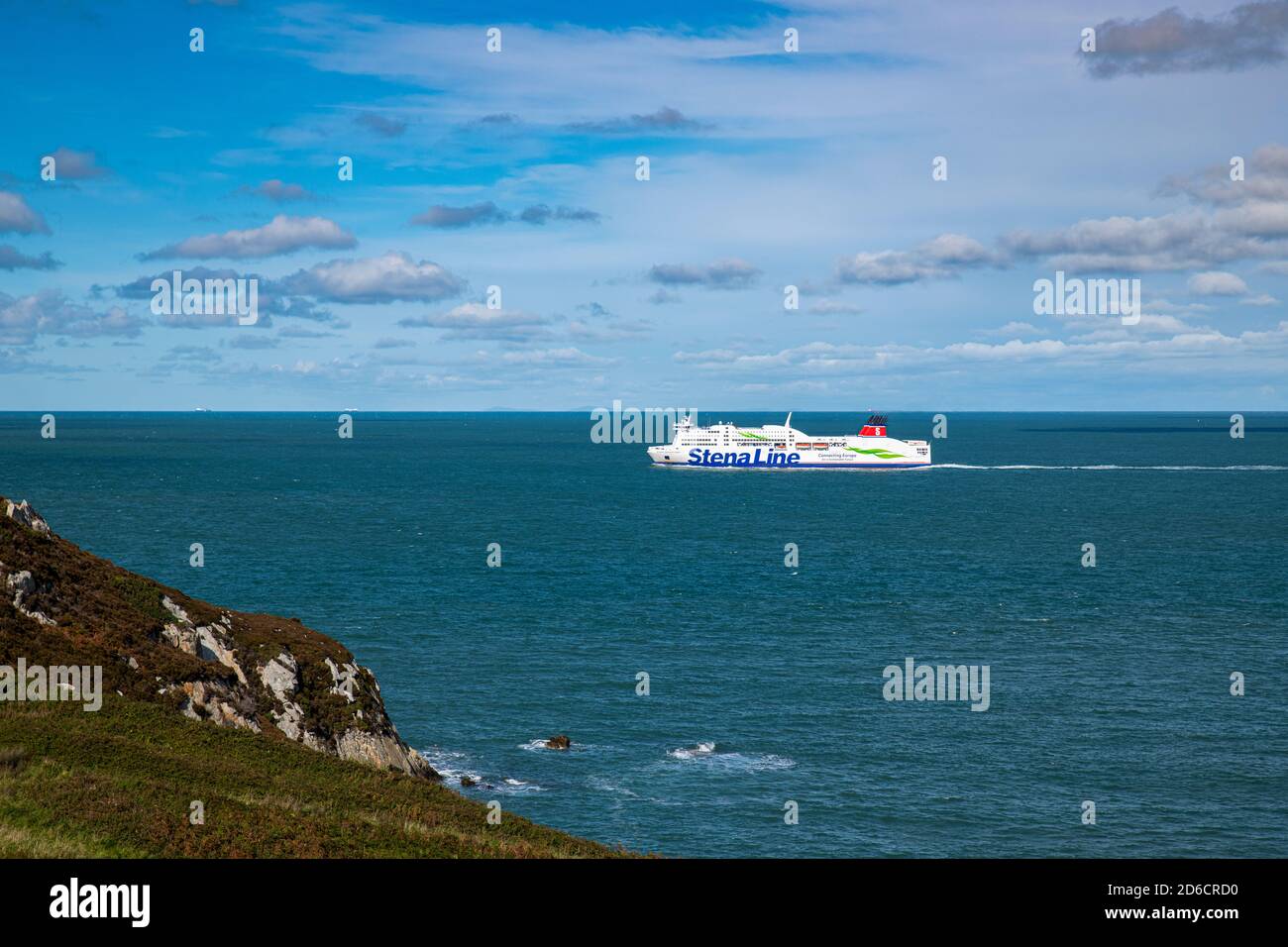 Stena Line ferry sailing out of Holyhead port, Holy Island, Anglesey ...