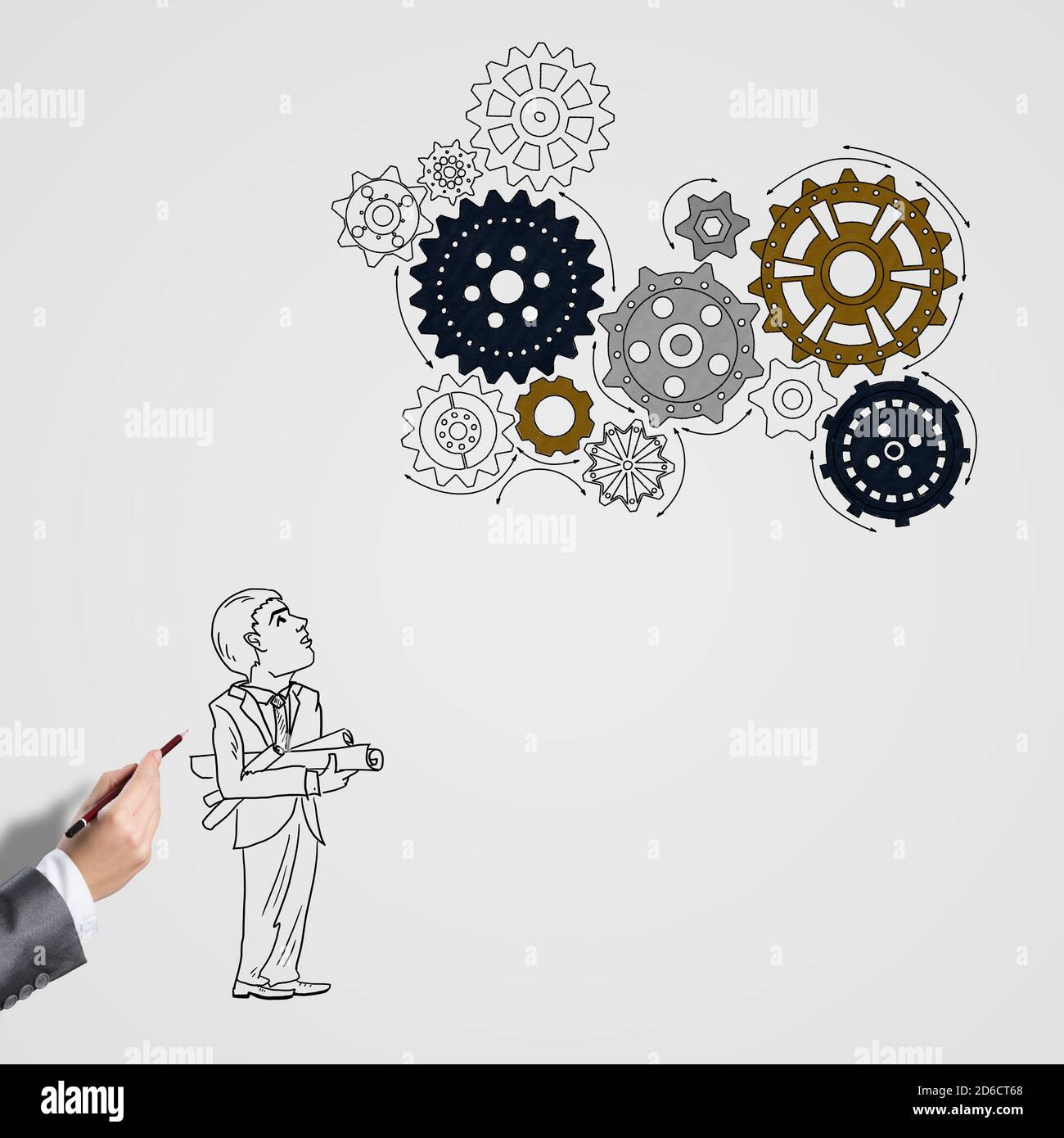 Hand sketching teamwork creativity concept hi-res stock photography and ...