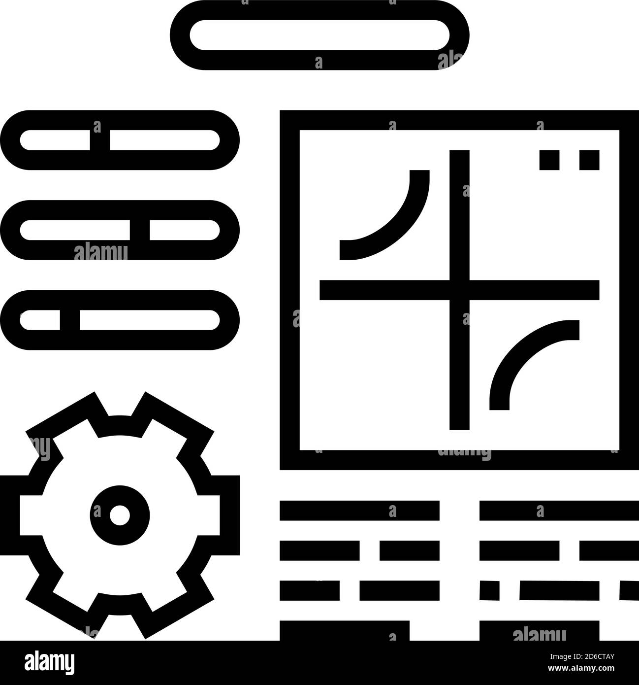 planning work process line icon vector illustration Stock Vector Image ...