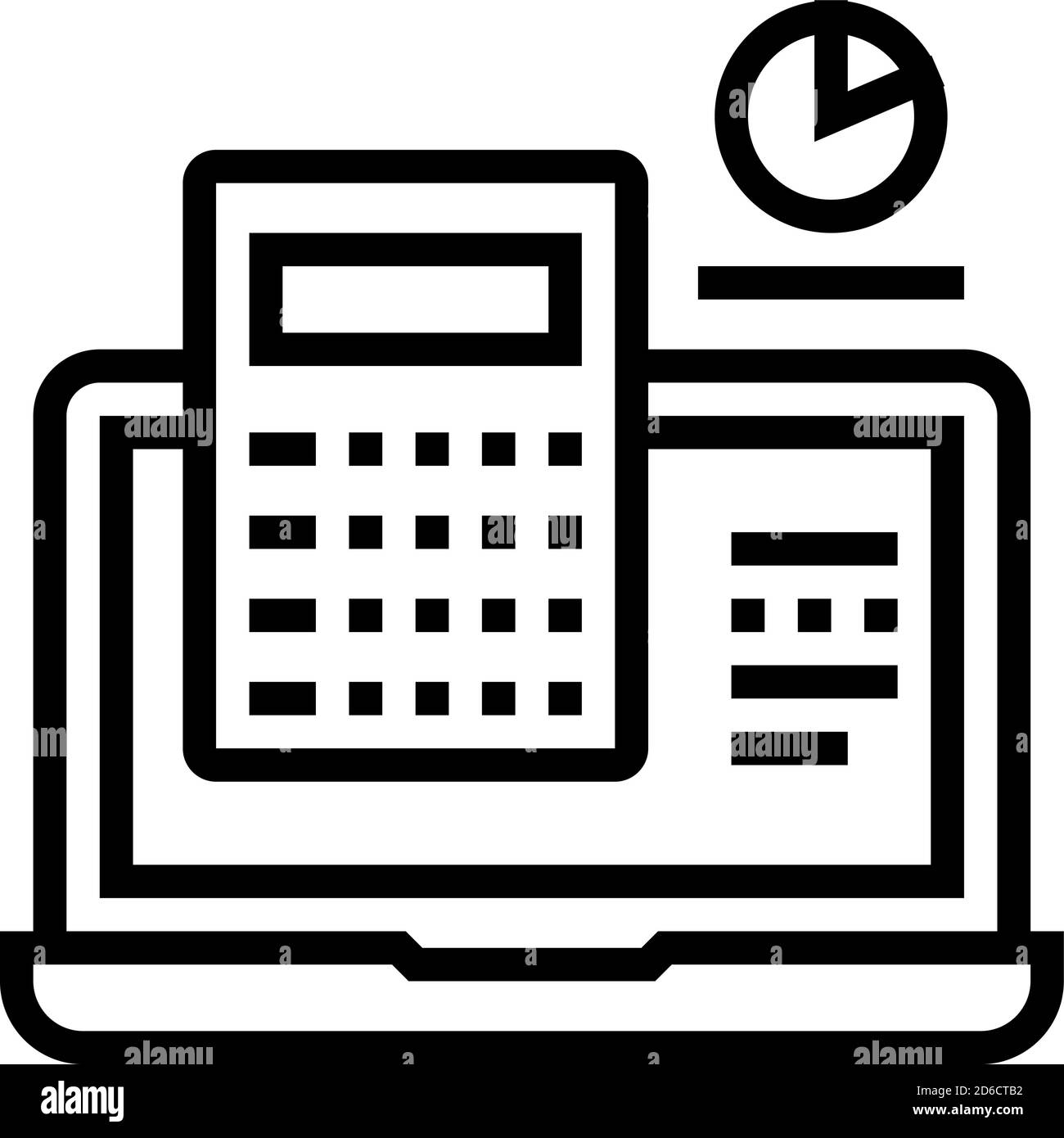 computer calculator line icon vector black illustration Stock Vector ...