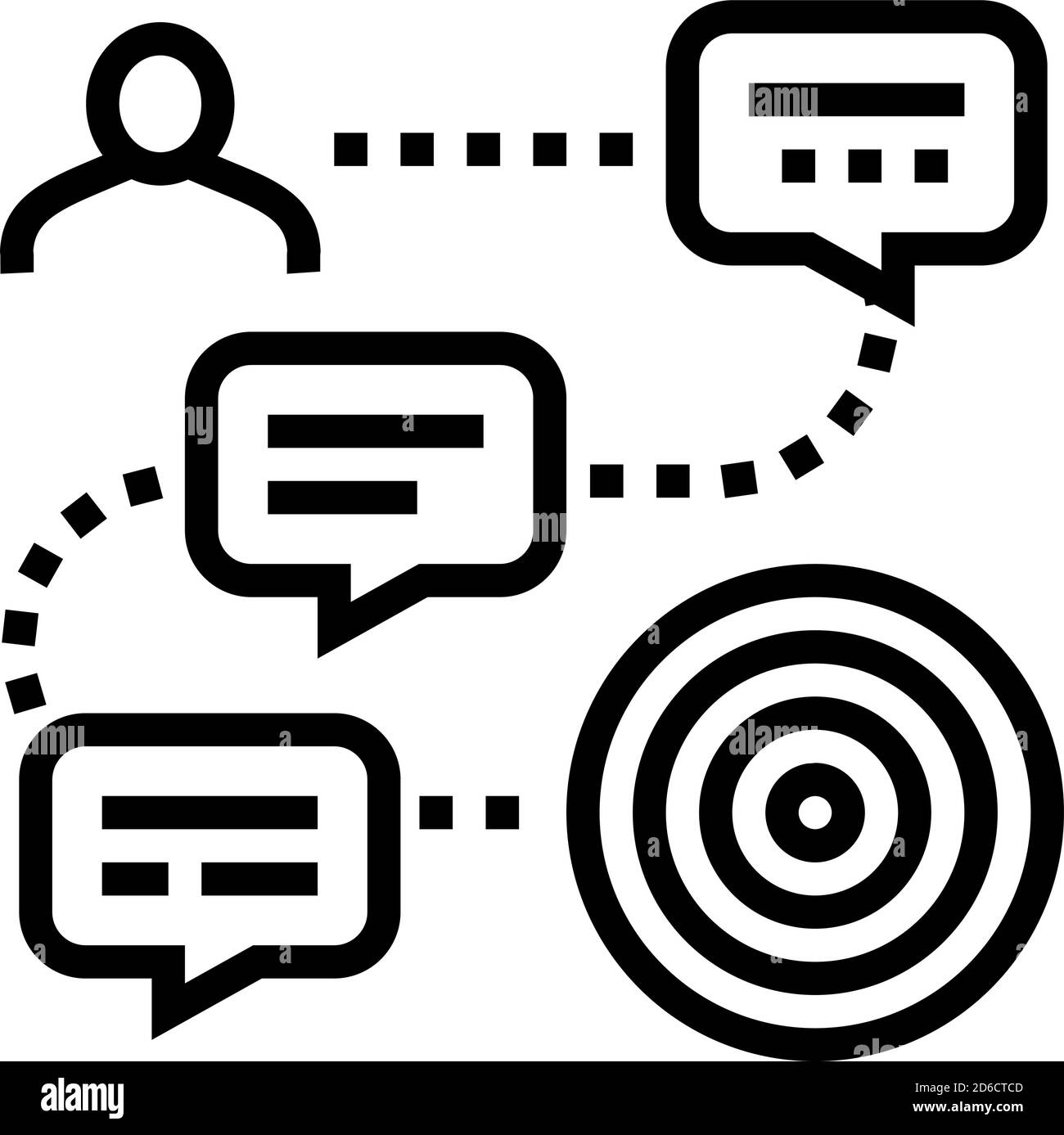 discussing for go to target line icon vector illustration Stock Vector ...