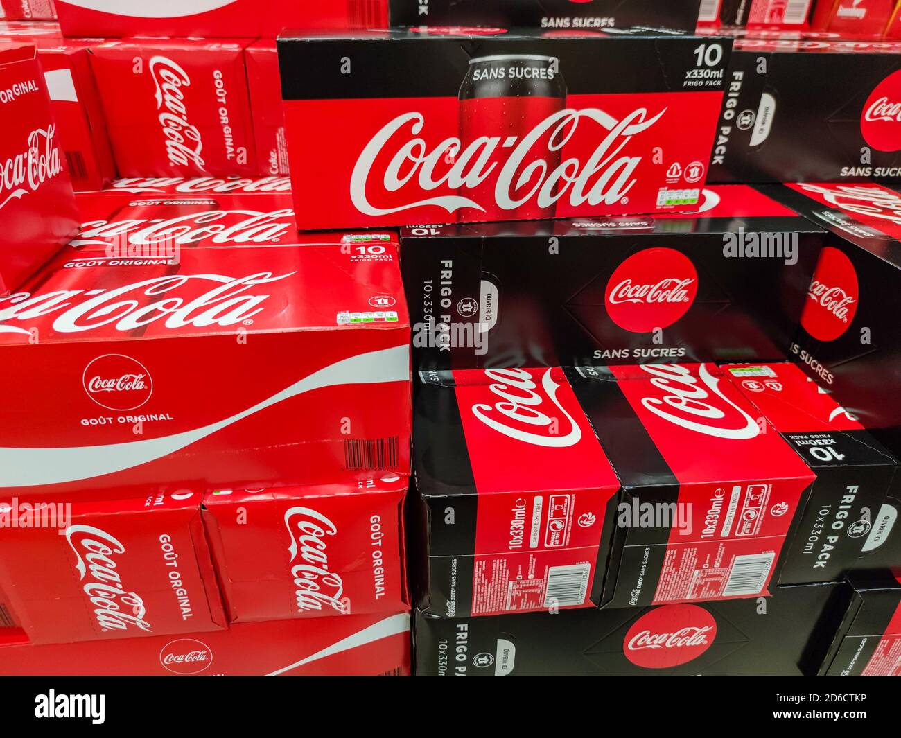 Puilboreau, France - October 14, 2020:Coca Cola brand soft drink on ...