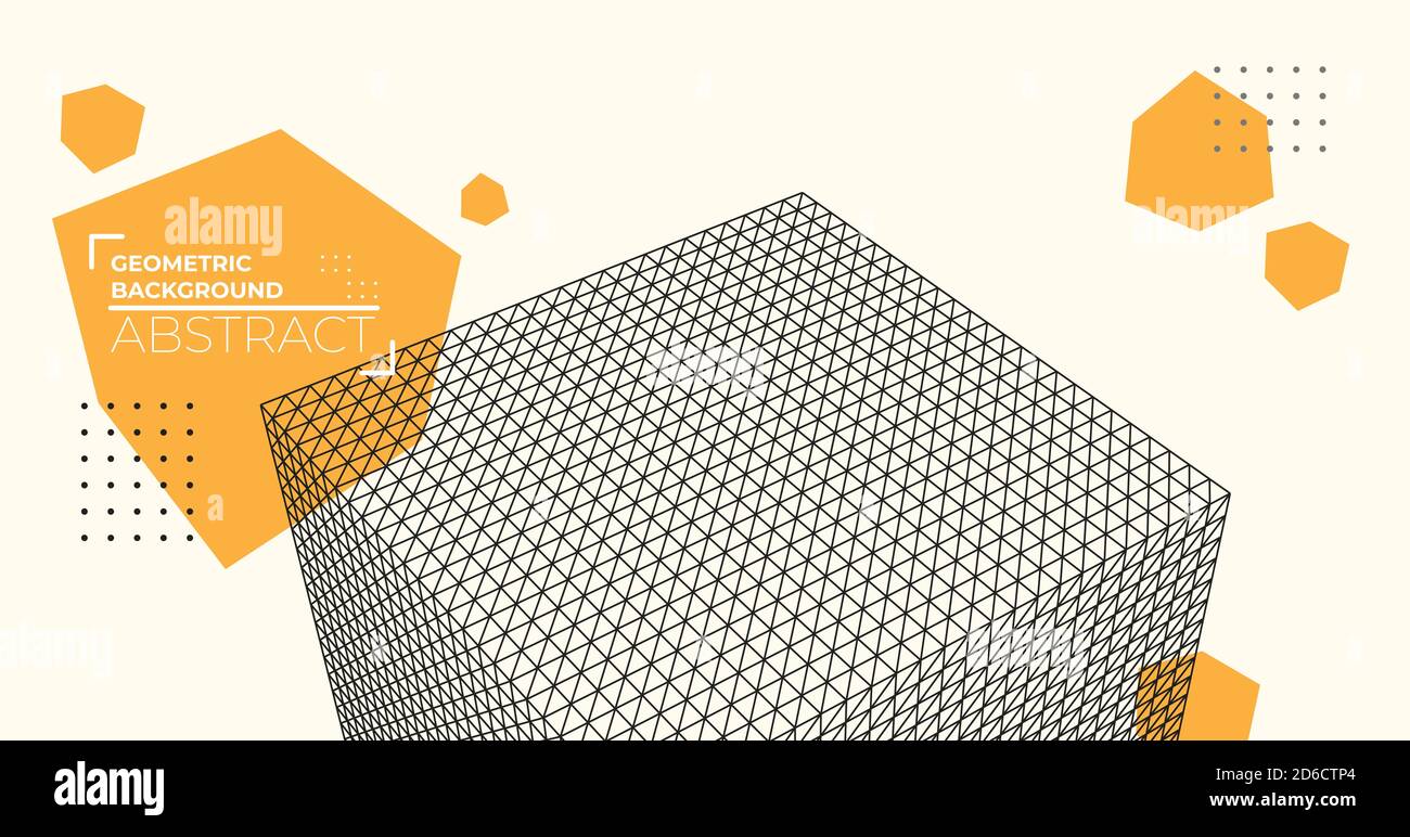 Abstract 3D Art in Minimal Geometric Style. Modern Science Background ...