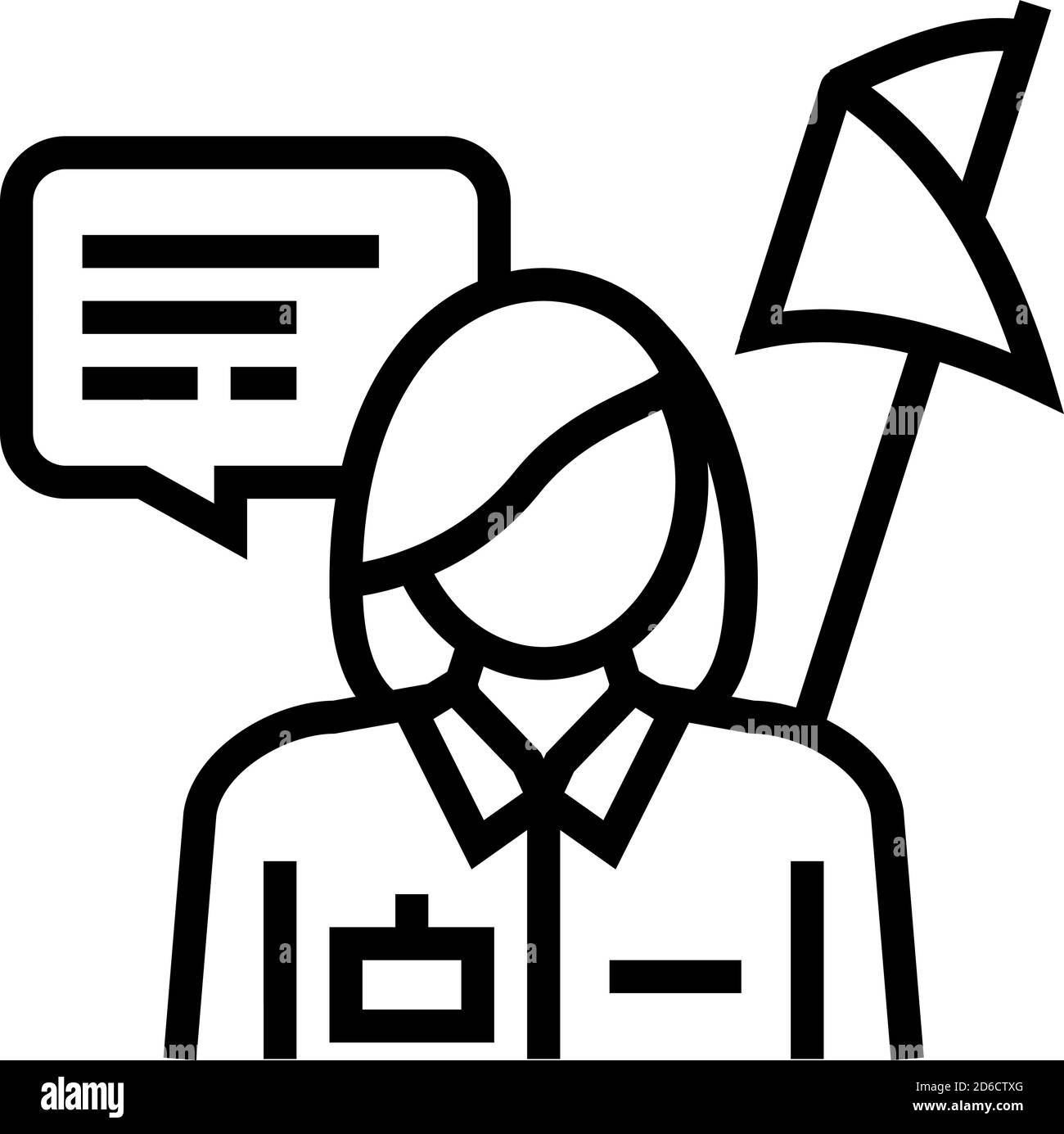 guid museum worker line icon vector illustration Stock Vector Image ...