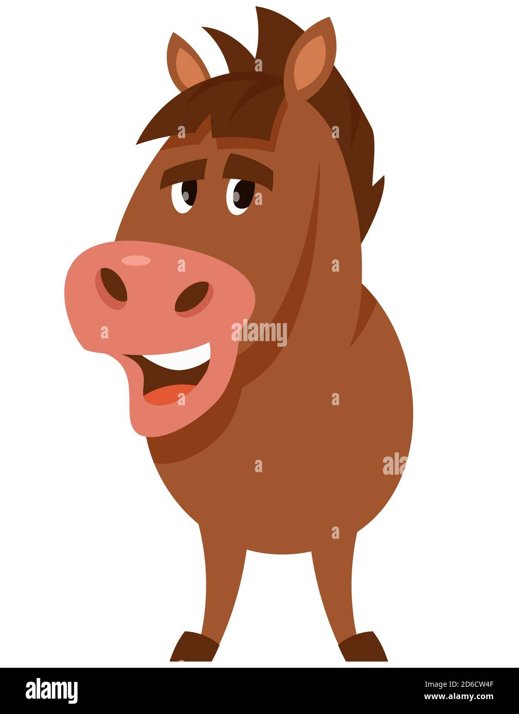 Standing funny stallion. Farm animal in cartoon style Stock Vector ...