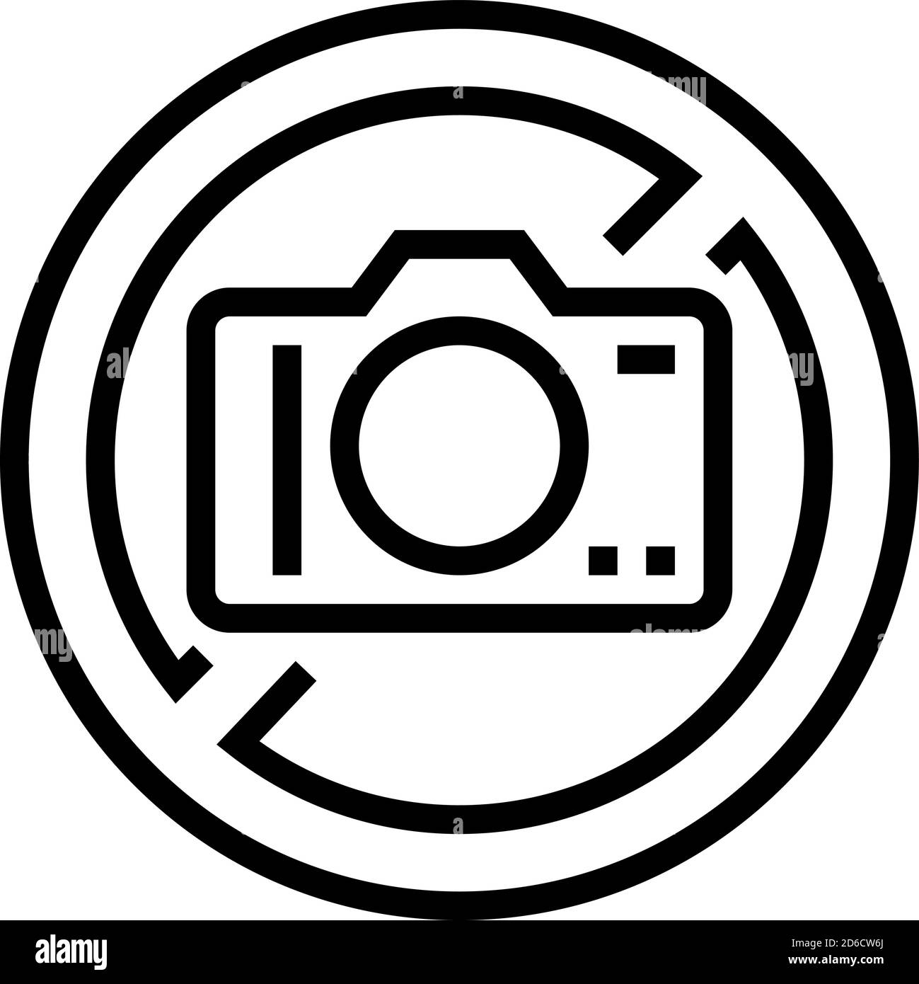 no photo crossed out sign line icon vector illustration Stock Vector ...