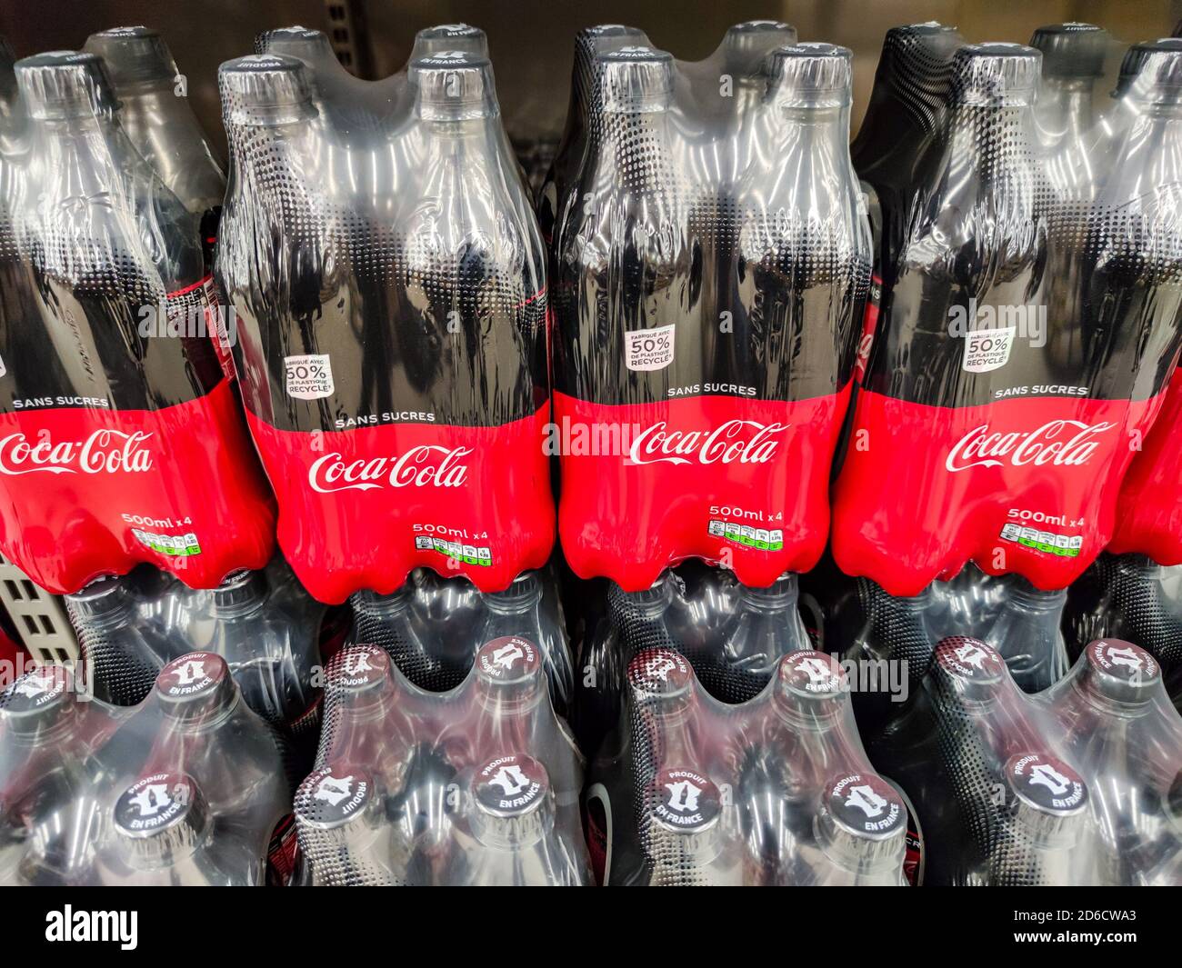 Puilboreau, France - October 14, 2020:Coca Cola brand soft drink on ...