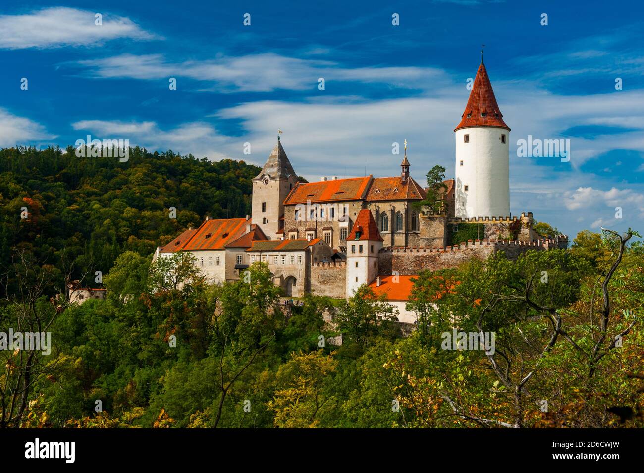Famous Czech medieval castle of Krivoklat, central Czech Republic Stock ...