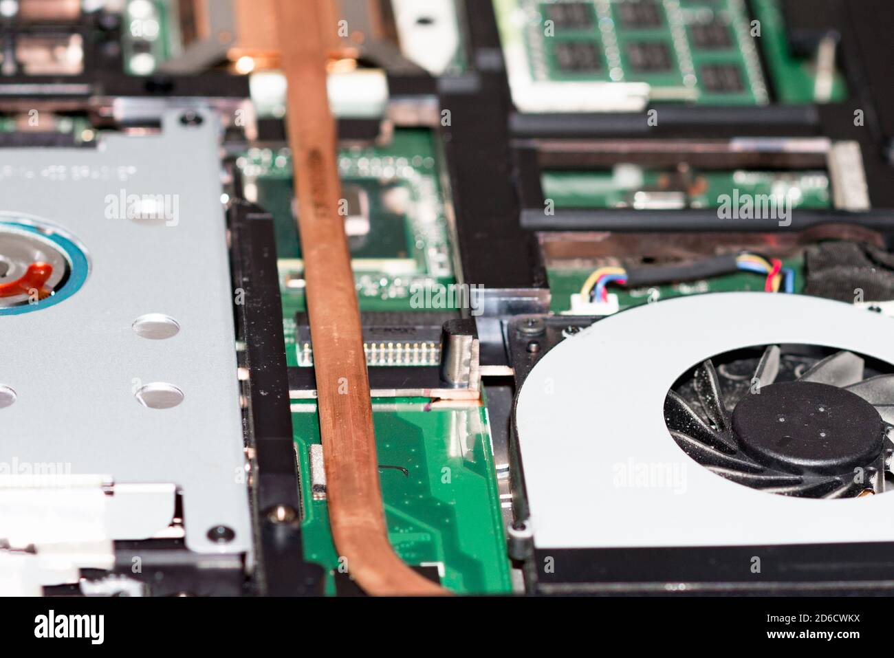 Top view Open case of a modern laptop for repair production Stock Photo ...