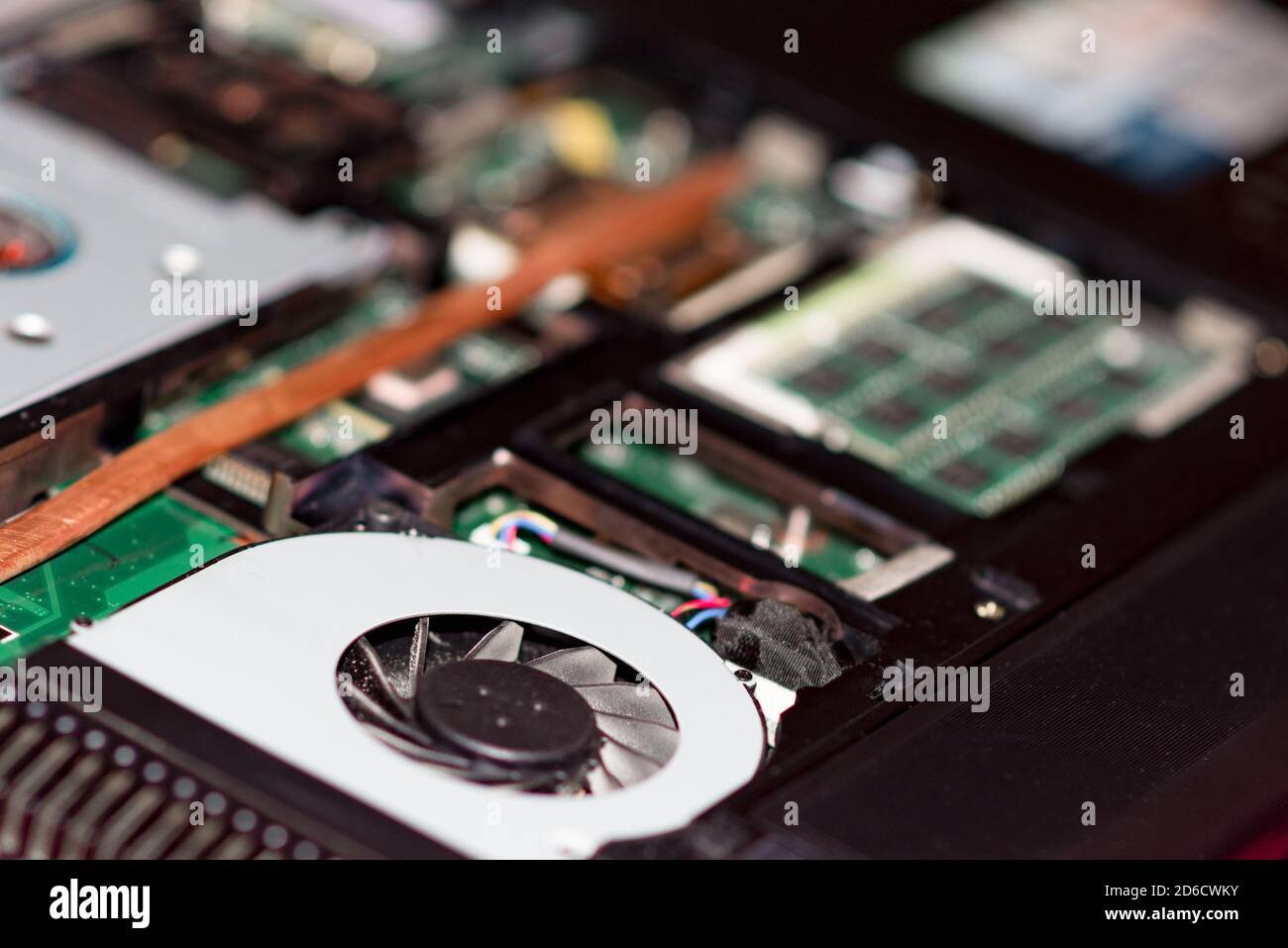 Top view Open case of a modern laptop for repair production Stock Photo ...