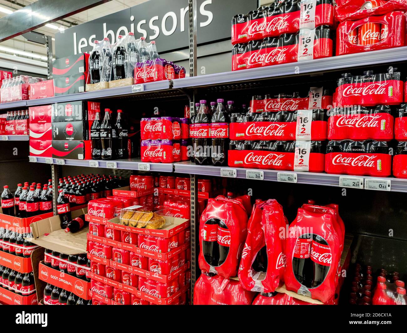 Puilboreau, France - October 14, 2020:Coca Cola brand soft drink on ...