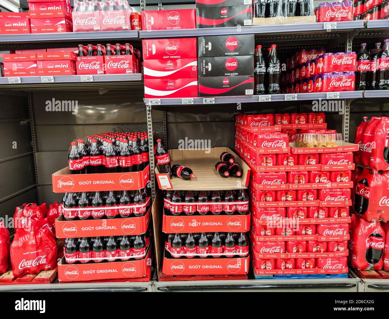 Puilboreau, France - October 14, 2020:Coca Cola brand soft drink on ...