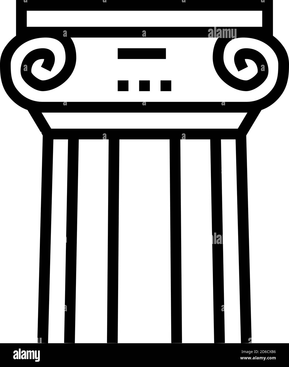 greek column line icon vector black illustration Stock Vector Image ...