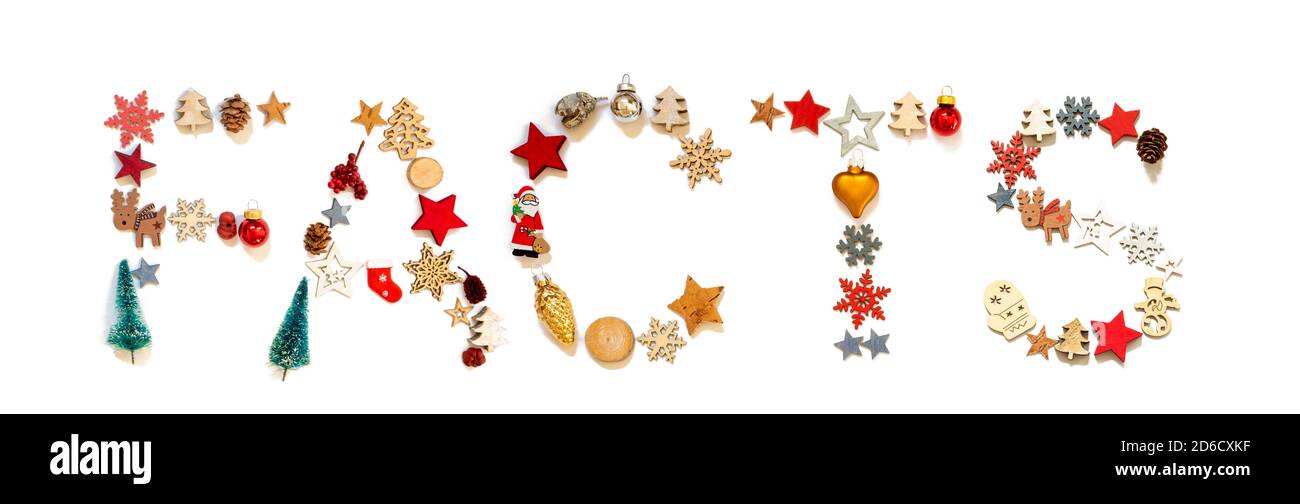 Colorful Christmas Decoration Letter Building Word Facts Stock Photo ...