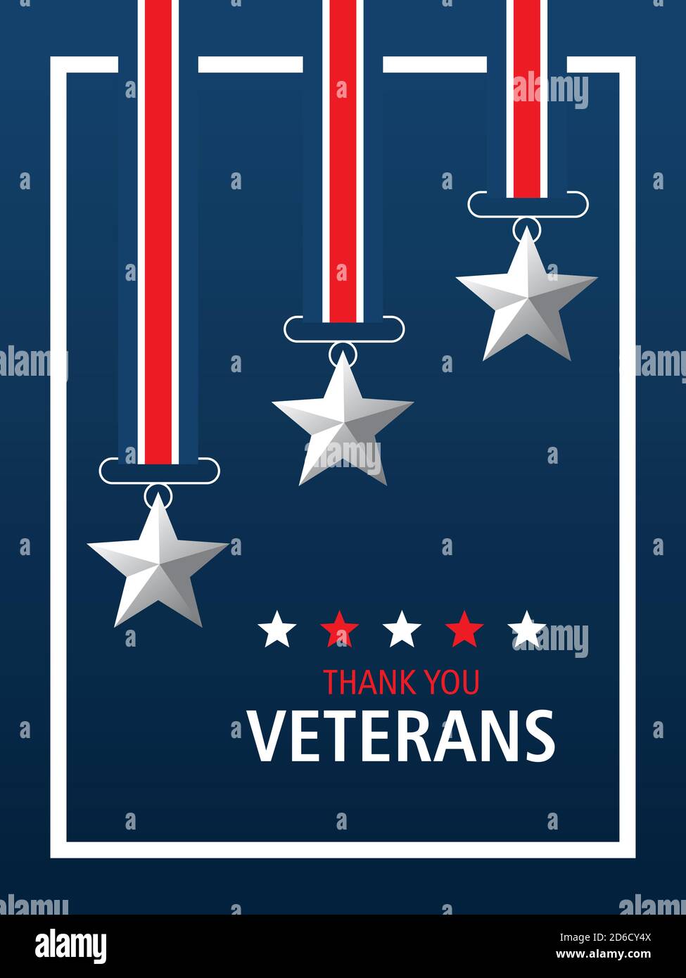 happy veterans day, thanks you card, medal stars patriotic symbol ...