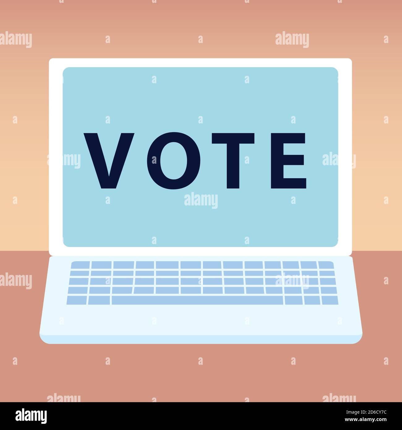 election day, online voting laptop template vector illustration Stock ...