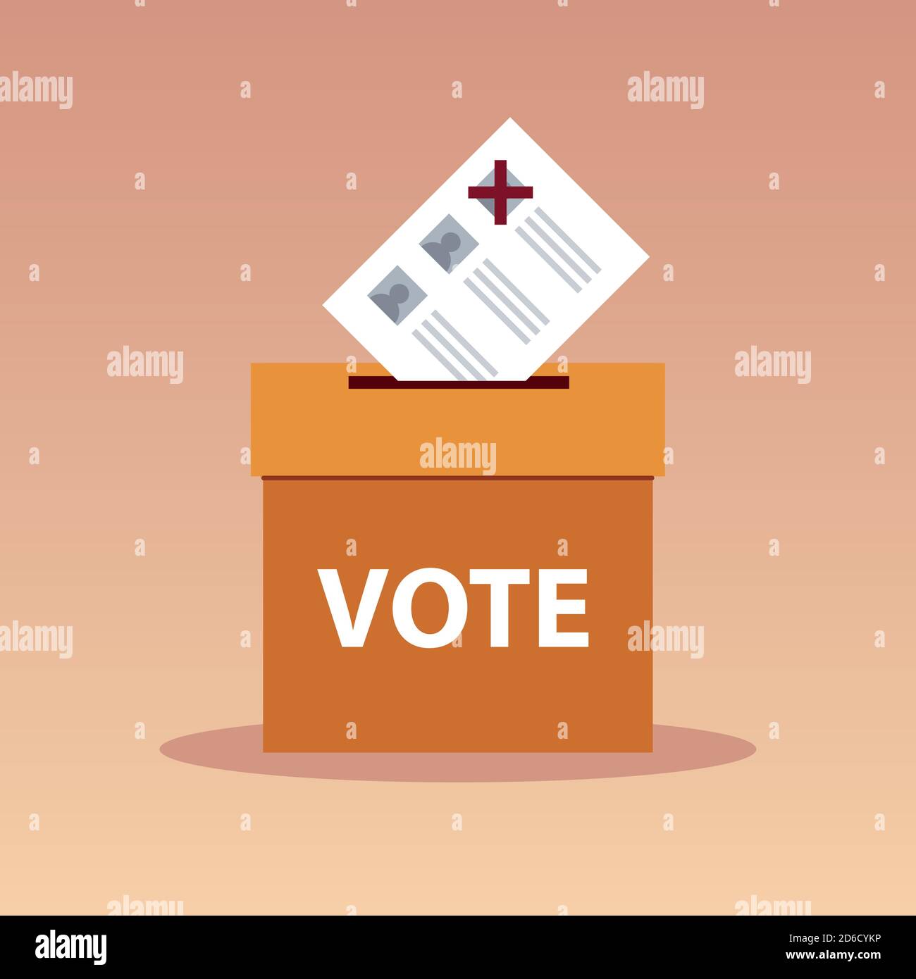 election day, ballot in cardboard box vote vector illustration Stock ...