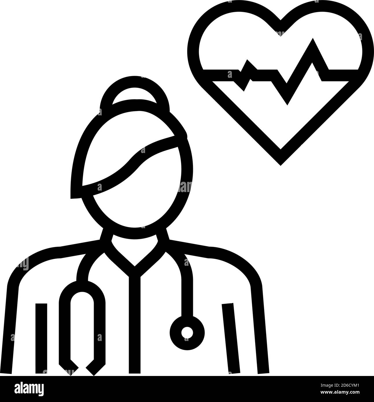 cardiology medical specialist line icon vector illustration Stock ...
