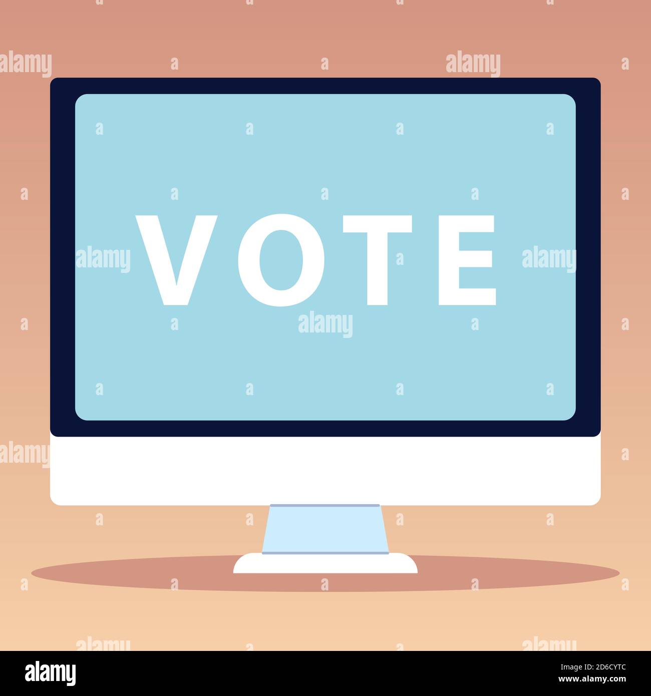 election day, online voting computer template vector illustration Stock ...